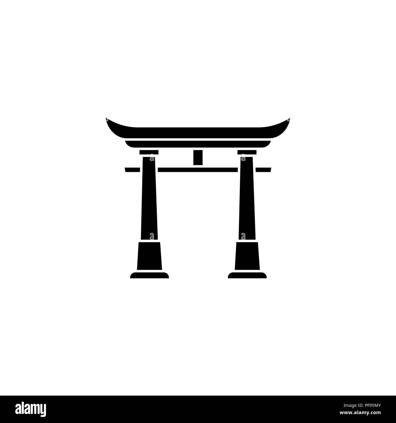 Japanese torii gate Black and White Stock Photos & Images - Alamy
