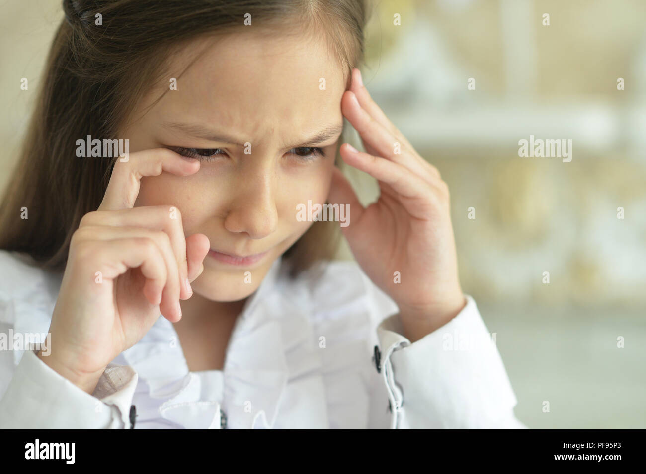 Portrait of a cute little girl crying Stock Photo - Alamy