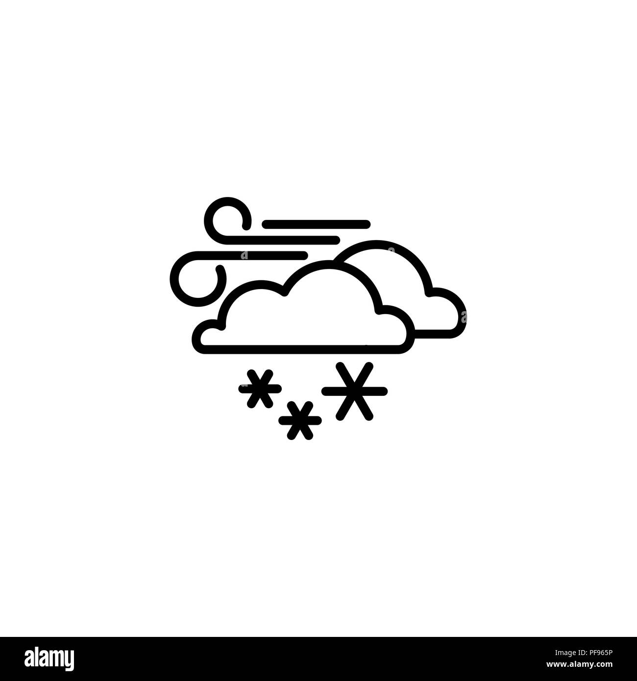 Web icon. Wind, clouds and snow black on white background Stock Vector ...