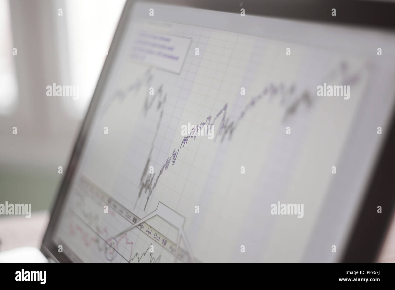laptop with financial chart on the screen.close up Stock Photo - Alamy