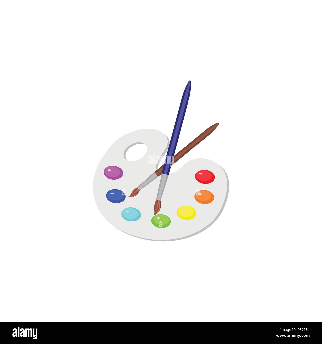 Color vector image. Palette of colors. Paints and a brush for drawing ...