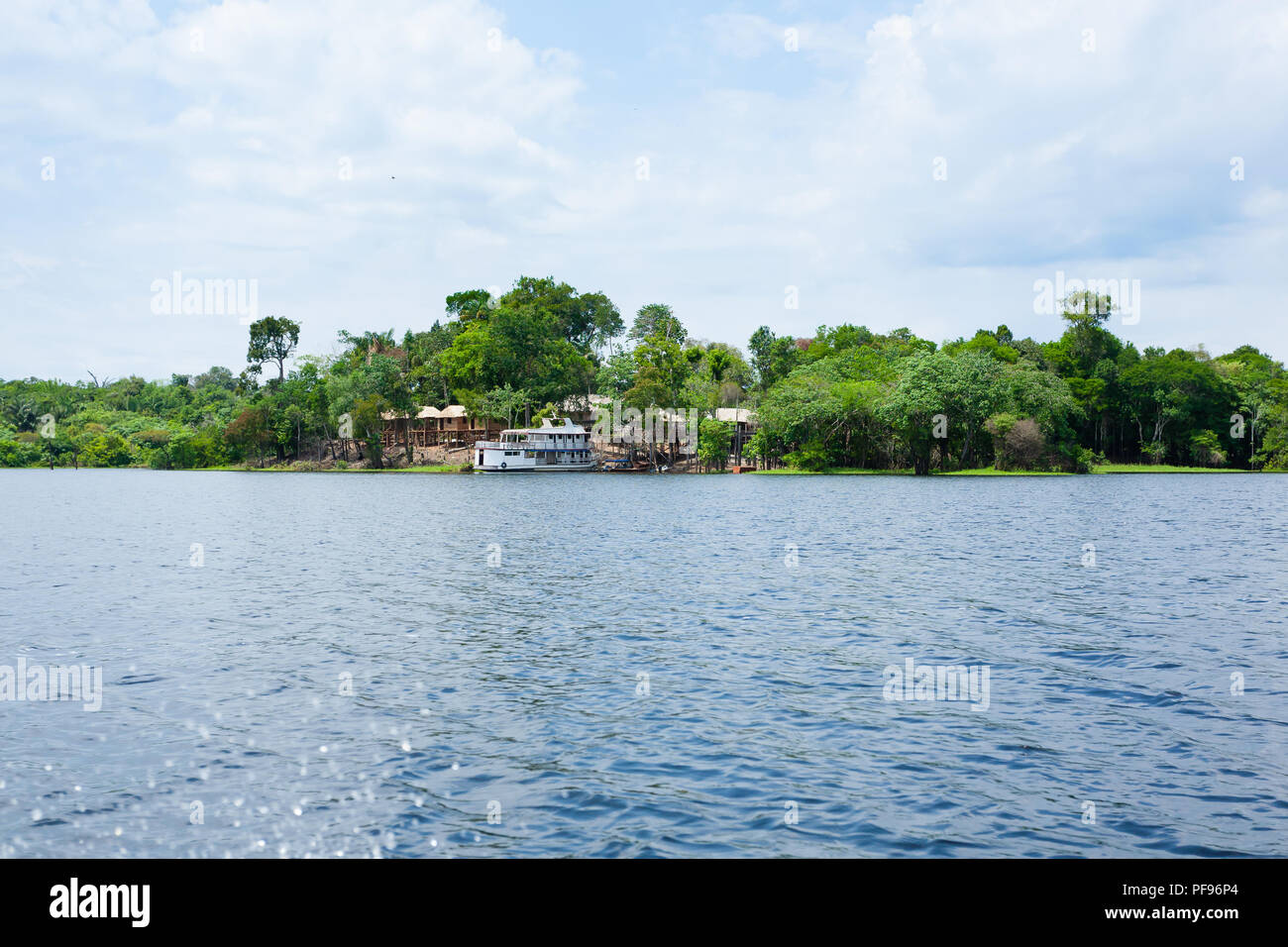 Panorama from Amazon rainforest, Brazilian wetland region. Navigable ...