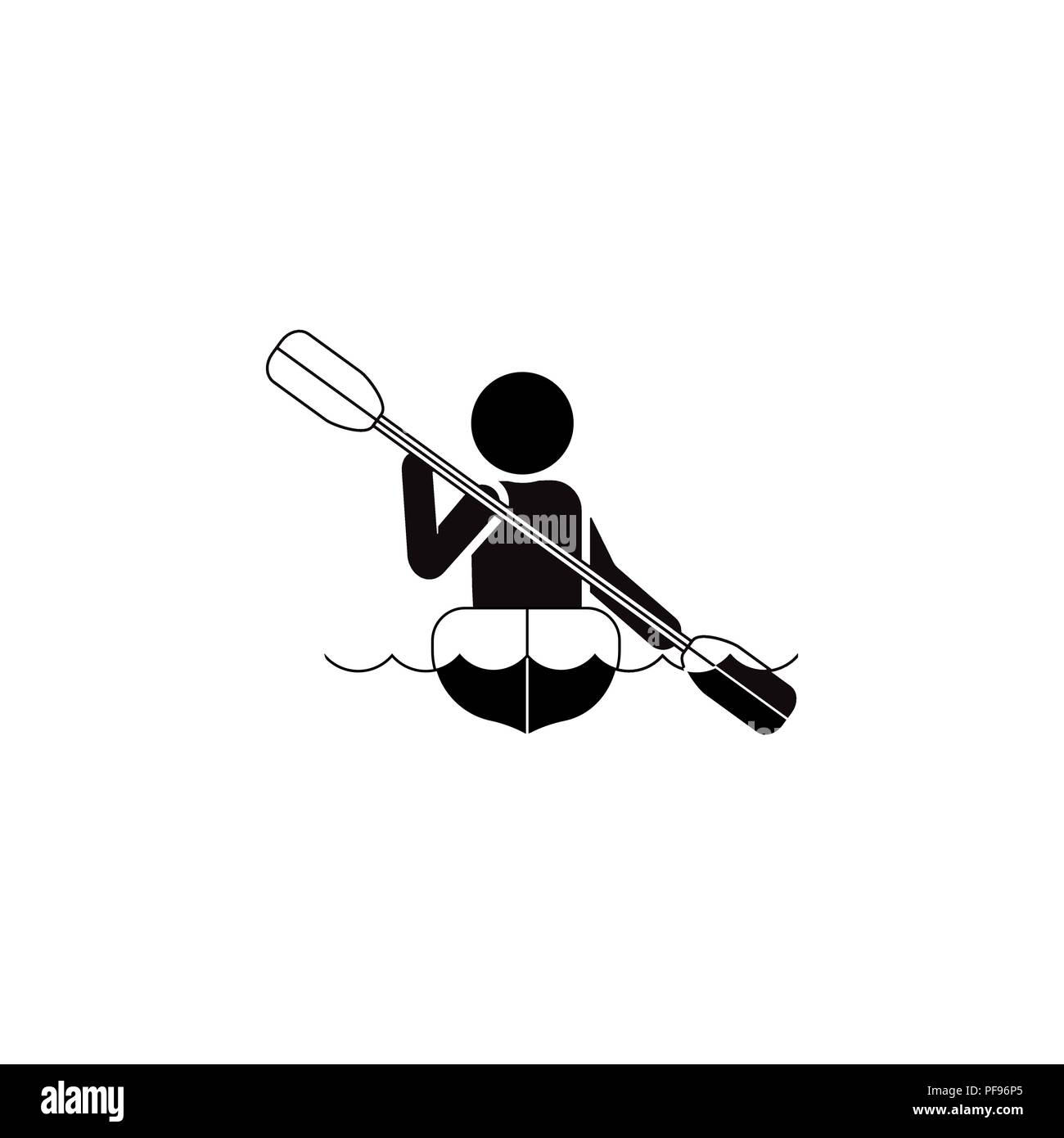 Vector illustration. Rowing icon white on a black background Stock ...