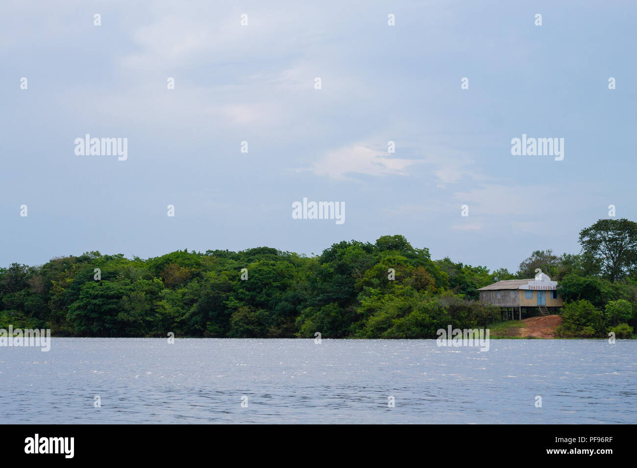 Panorama from Amazon rainforest, Brazilian wetland region. Navigable ...