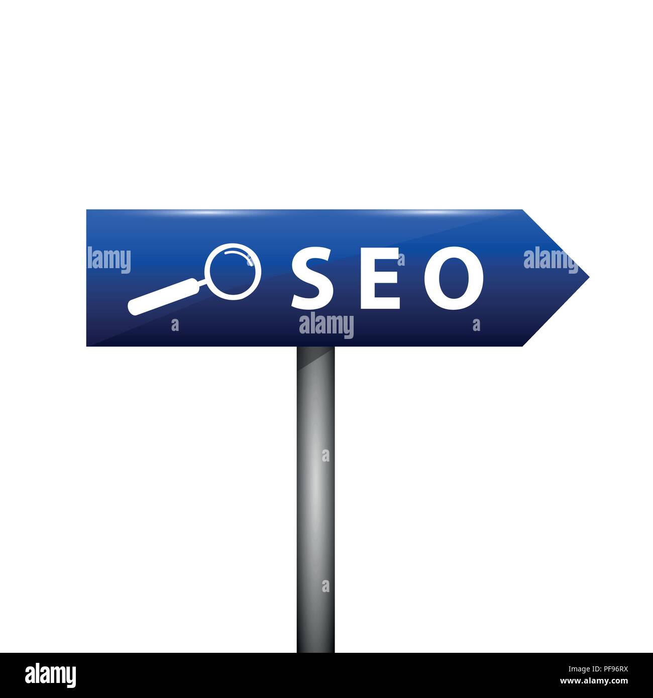 SEO blue sing magnifying glass vector illustration EPS10 Stock Vector ...