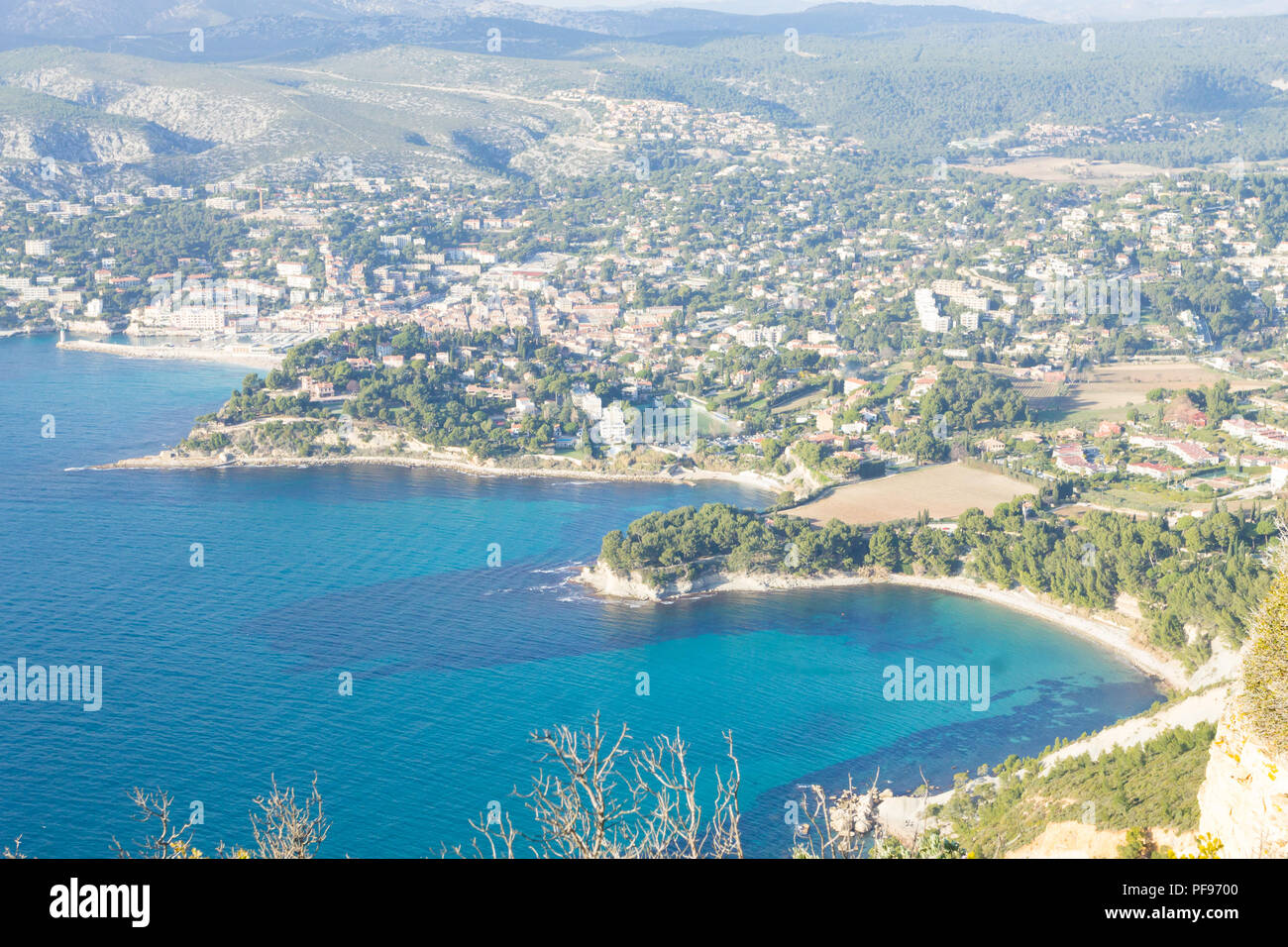 Cassis view from Cape Canaille top, France. Beautiful french landscape ...