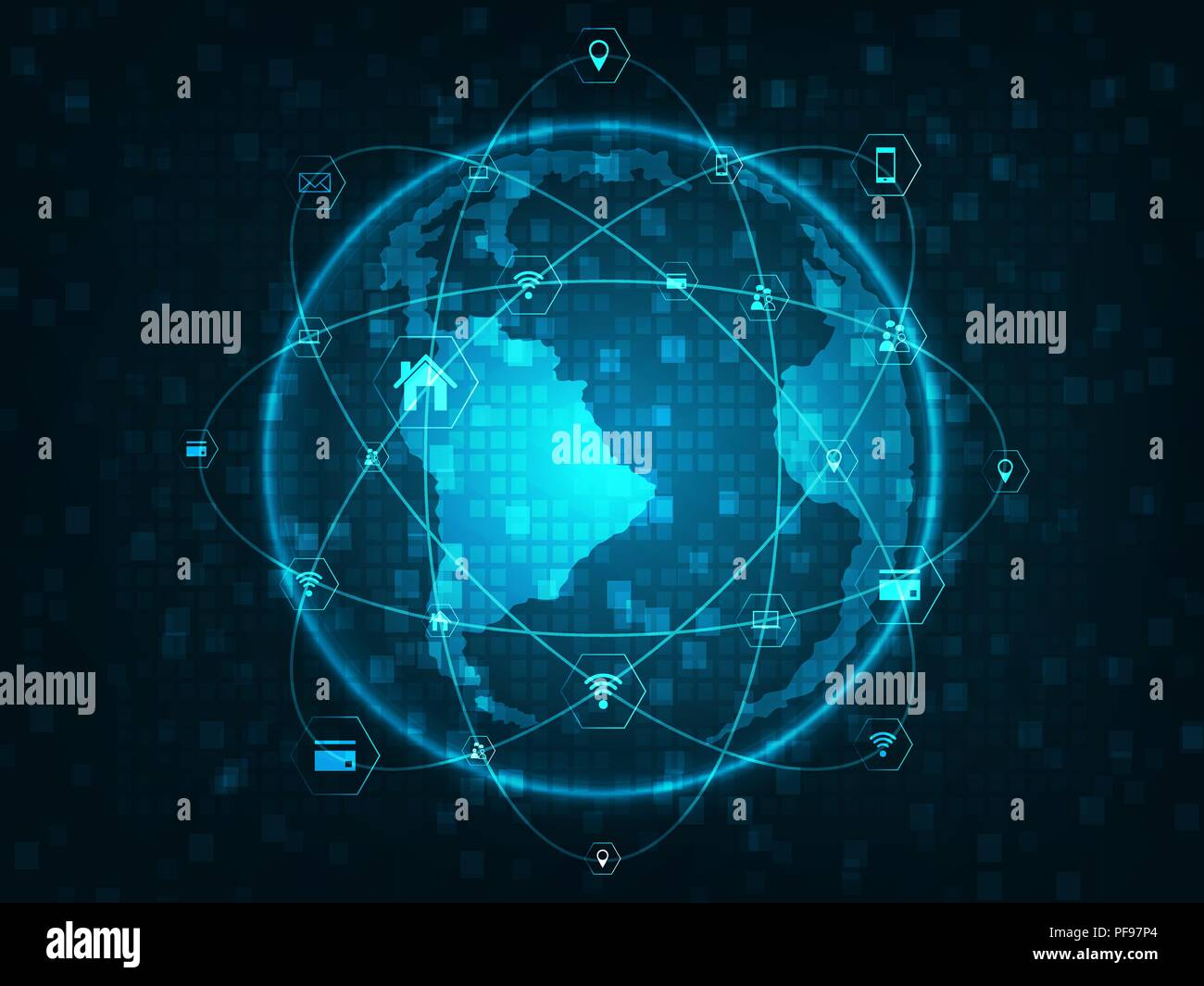 Global network concept. IoT(Internet of Things). ICT(Information ...