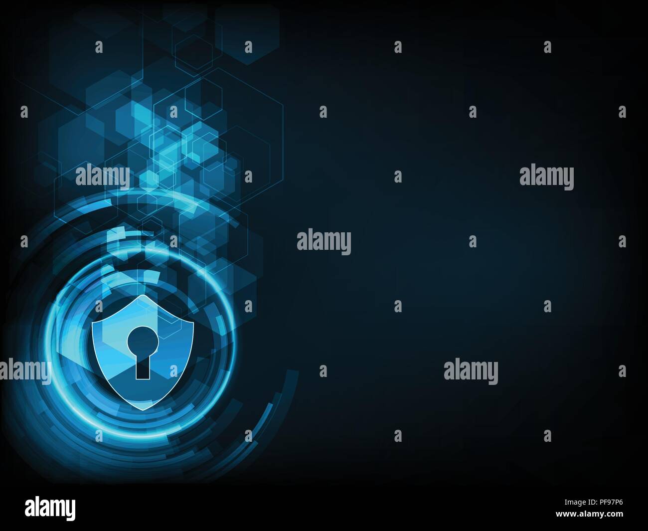 Internet Technology Cyber Security Data Concept Of Protect Computer Virus Attack With Shield