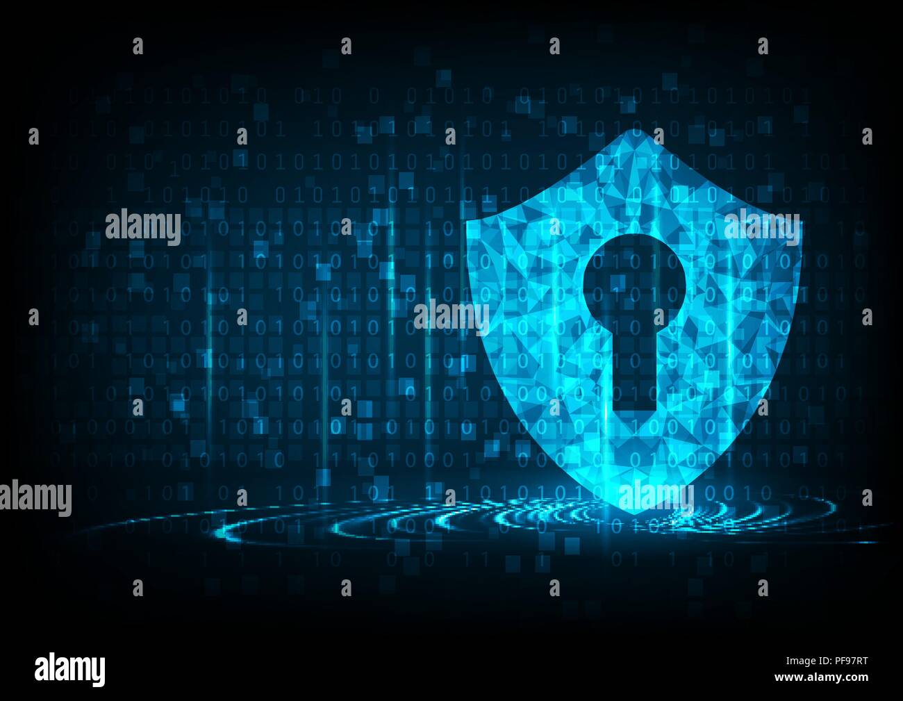 Internet technology cyber security data concept of protect computer virus attack with shield ...