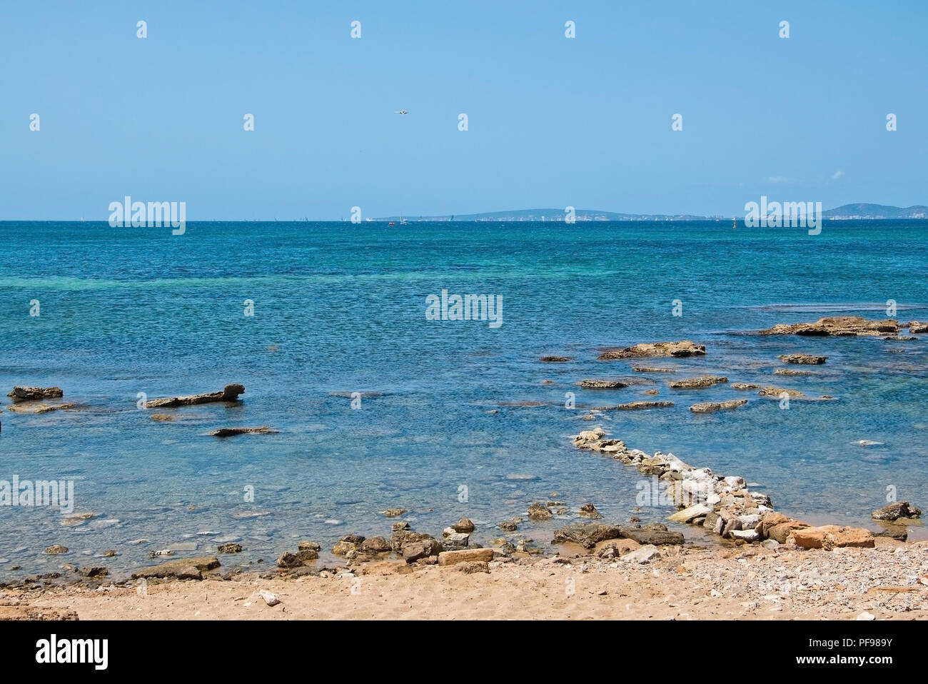 Natural coastal summer landscape with rocks formation and crystal blue ...