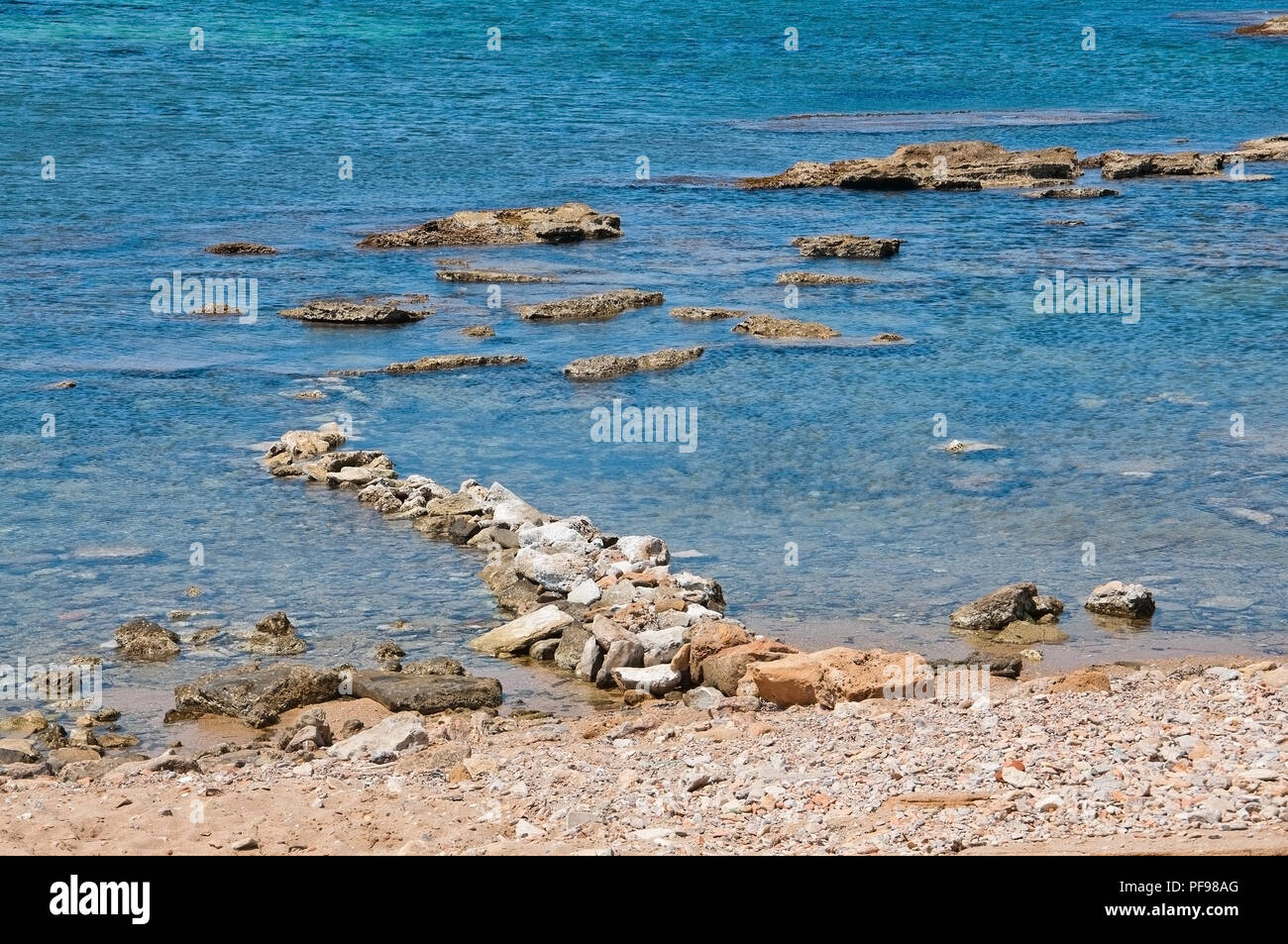Natural coastal summer landscape with rocks formation and crystal blue ...