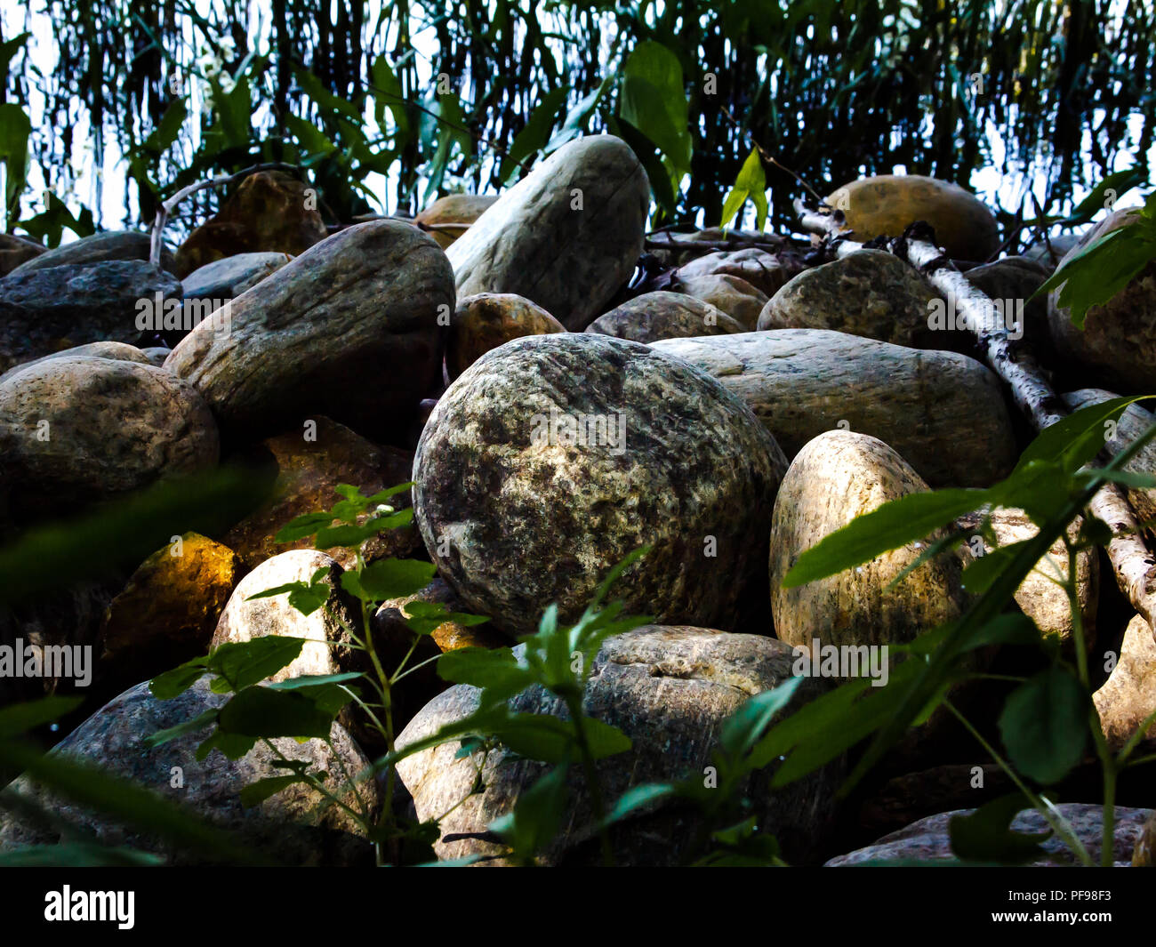 Pile river rocks on hi-res stock photography and images - Alamy