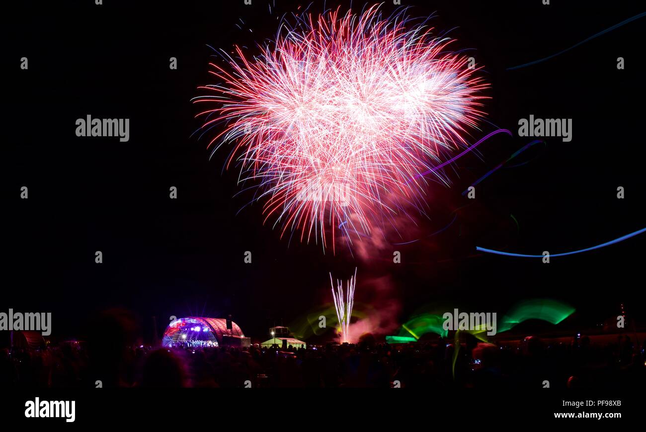 Shuttleworths 21st anniversary Flying Proms spectacular firework finale ...