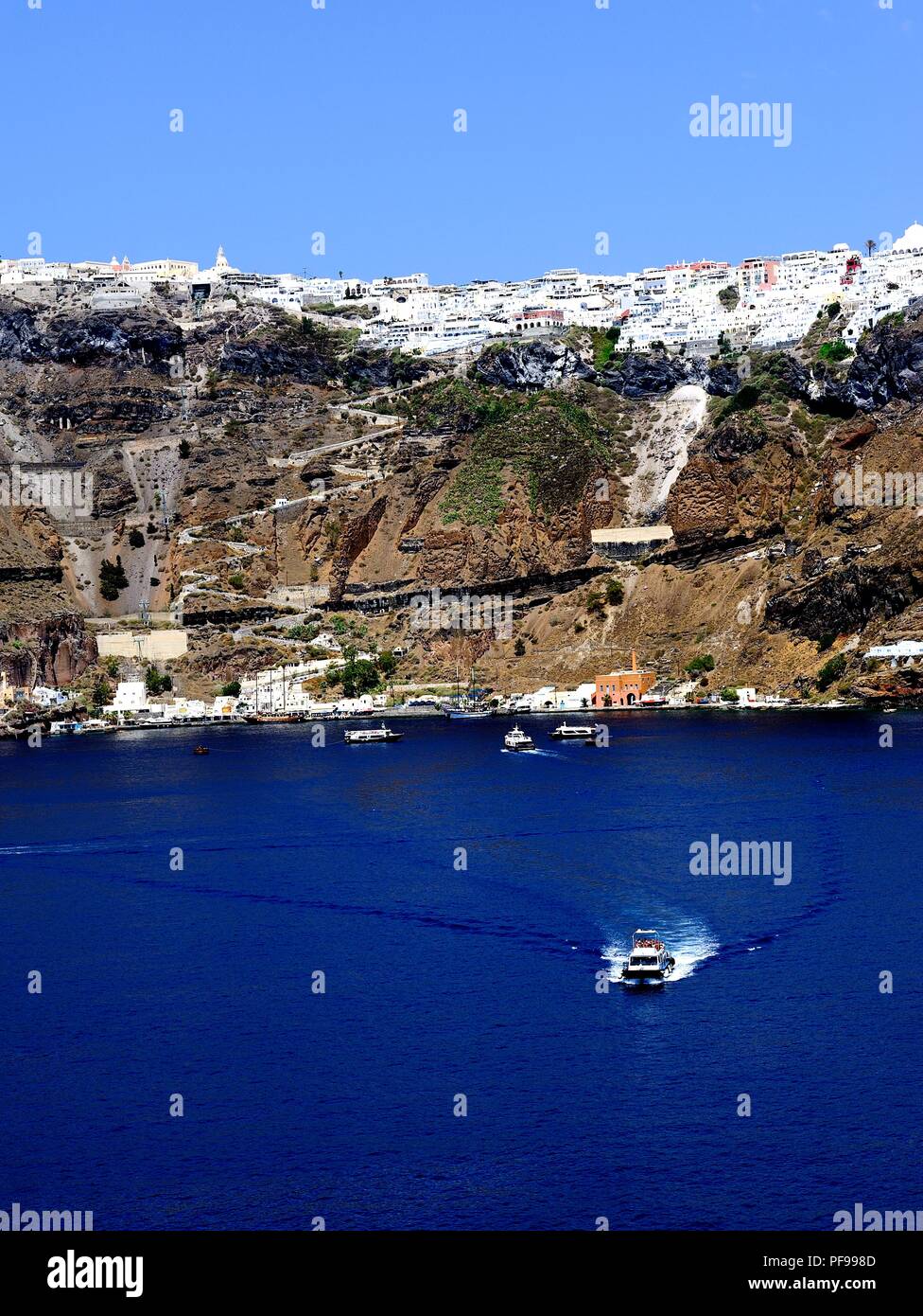 The donkey path from Fira, Santorini, Greece Stock Photo - Alamy