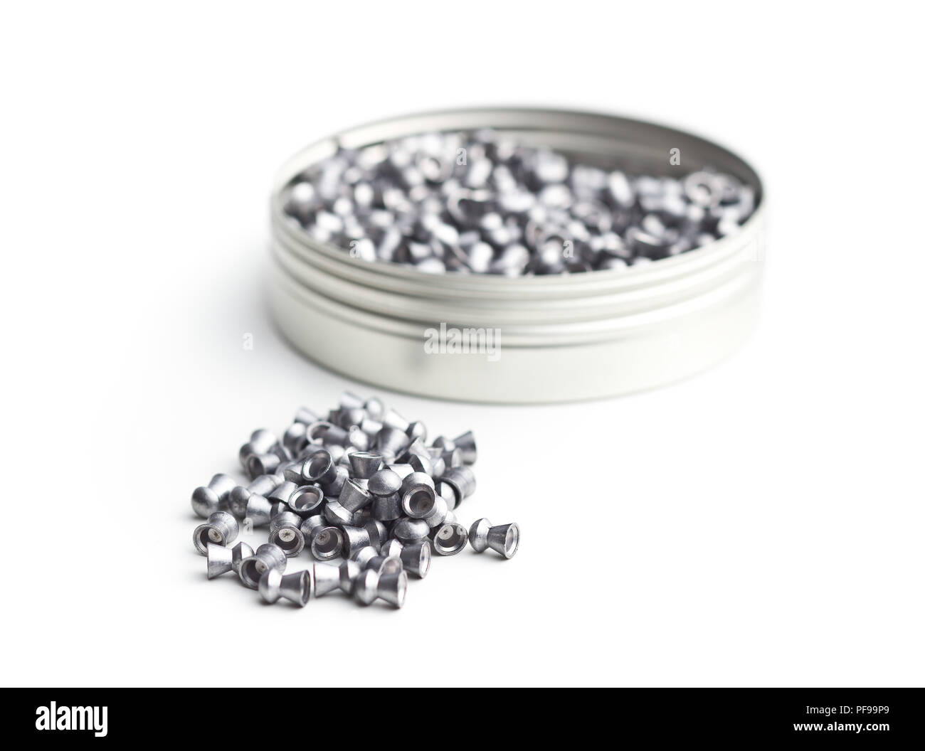 Lead airgun pellets isolated on white background Stock Photo - Alamy