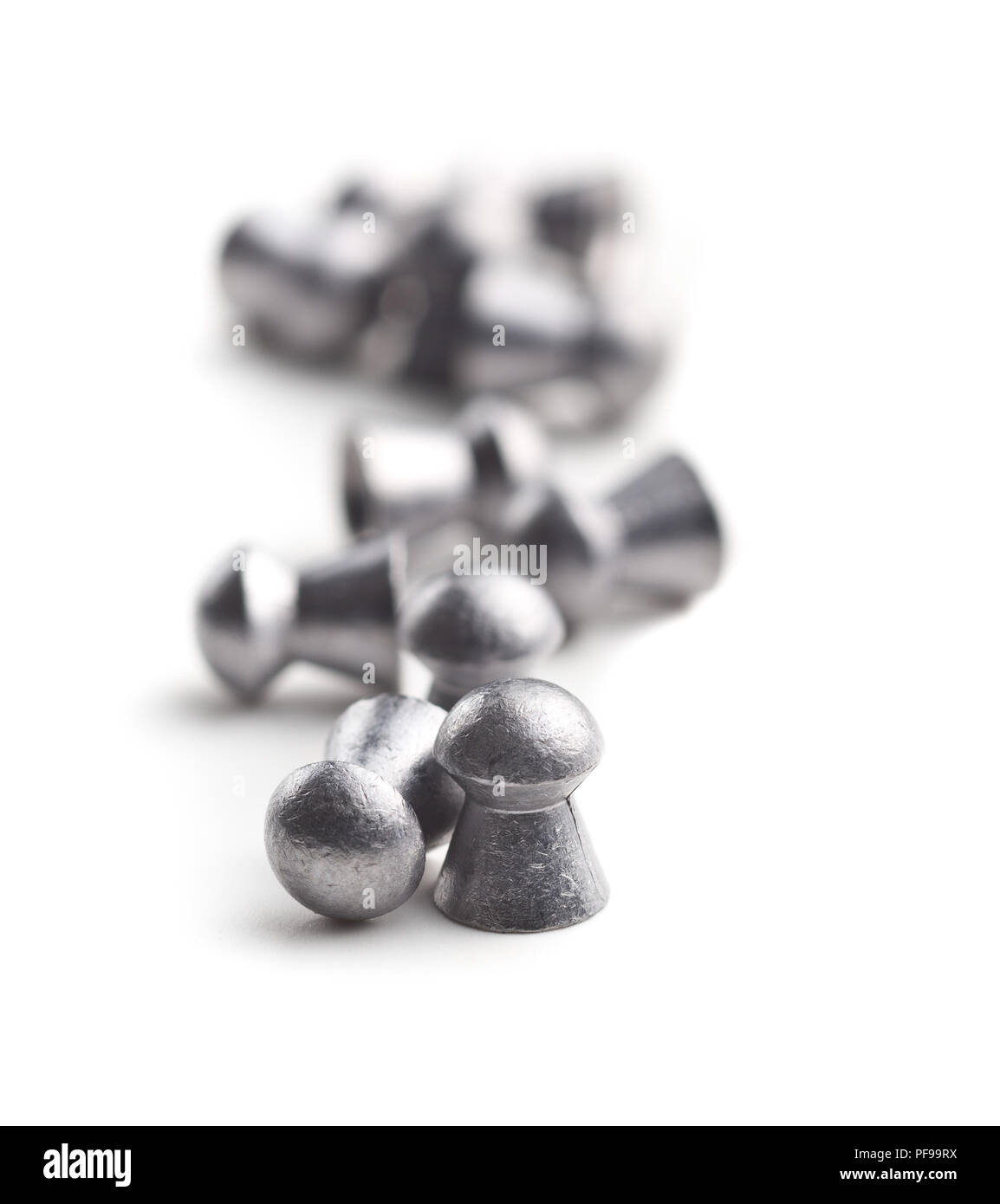 Lead airgun pellets isolated on white background Stock Photo - Alamy