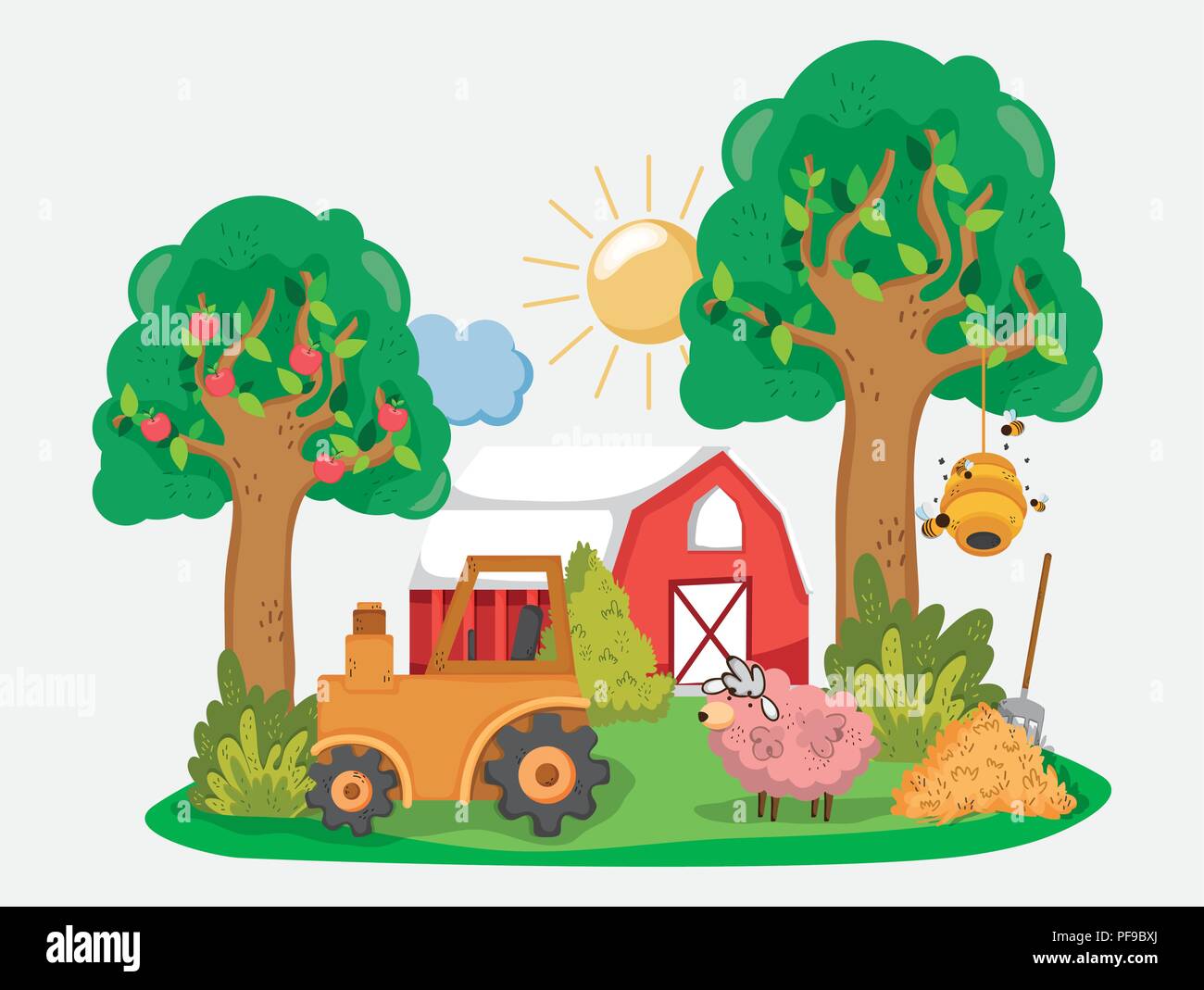 Farm cute cartoons Stock Vector Image & Art - Alamy