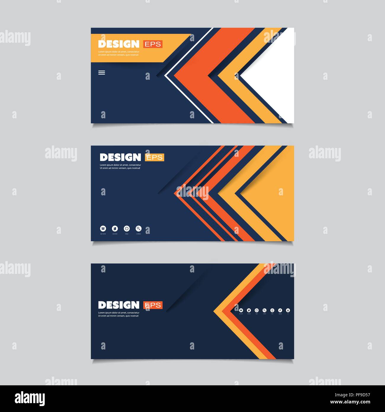 Web Design Elements - Header or Banner Design Set Stock Vector Image ...