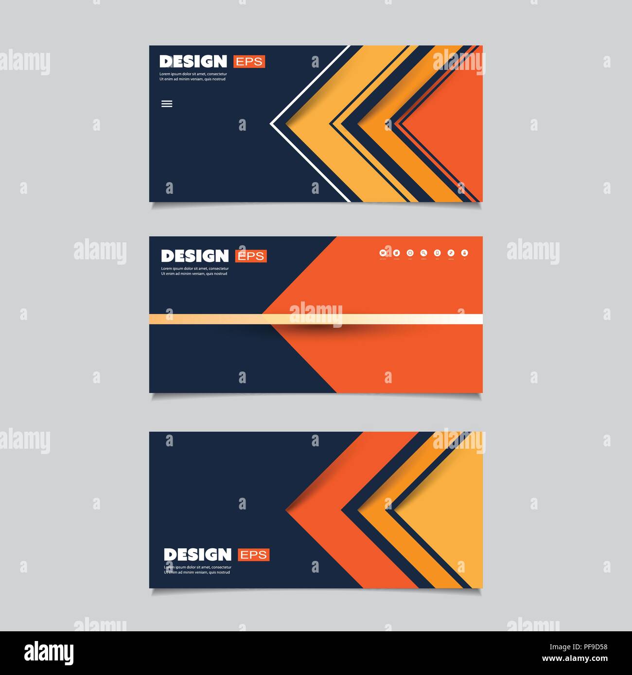 Web Design Elements - Header or Banner Design Set Stock Vector Image ...