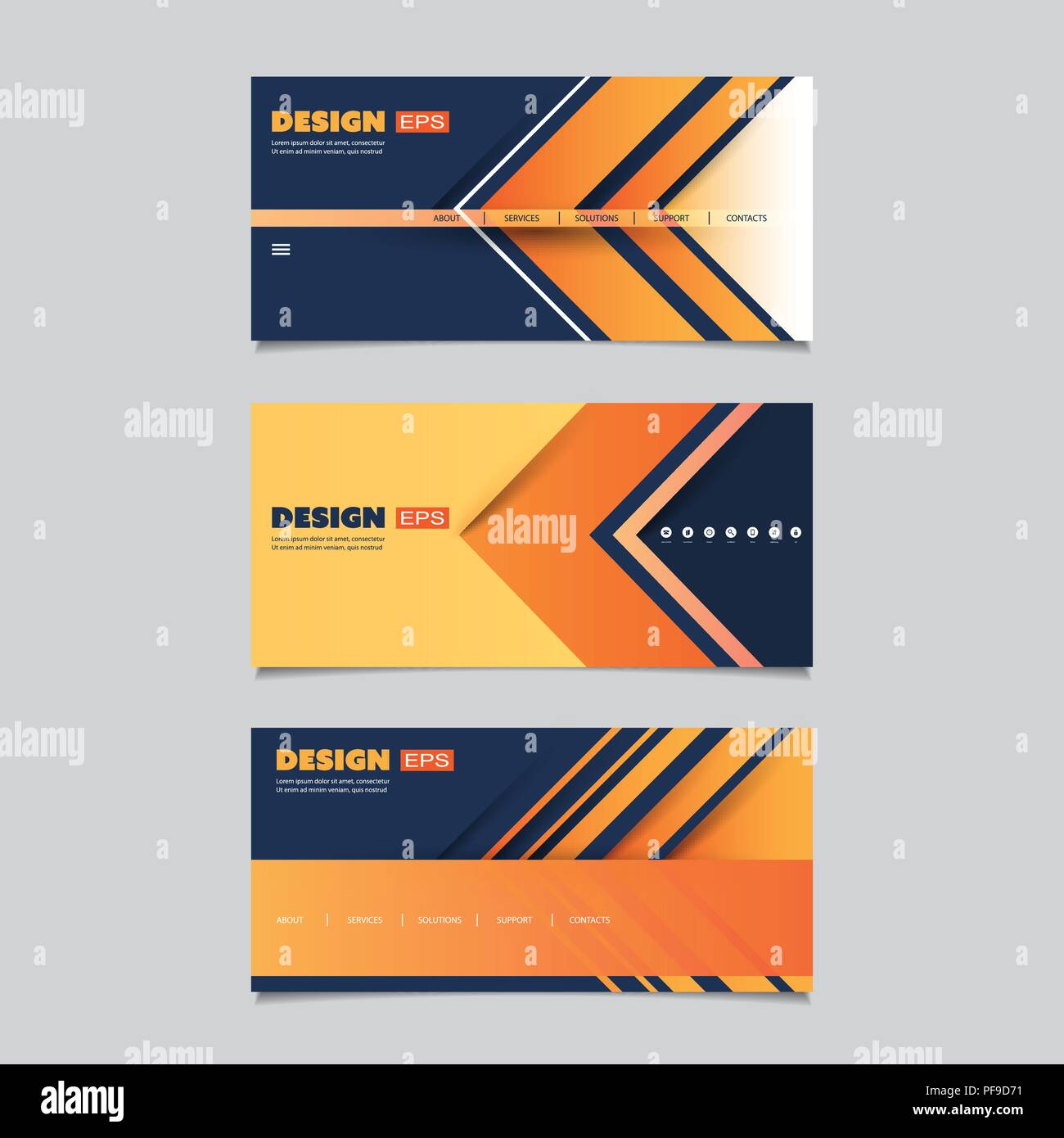 Web Design Elements - Header or Banner Design Set Stock Vector Image ...
