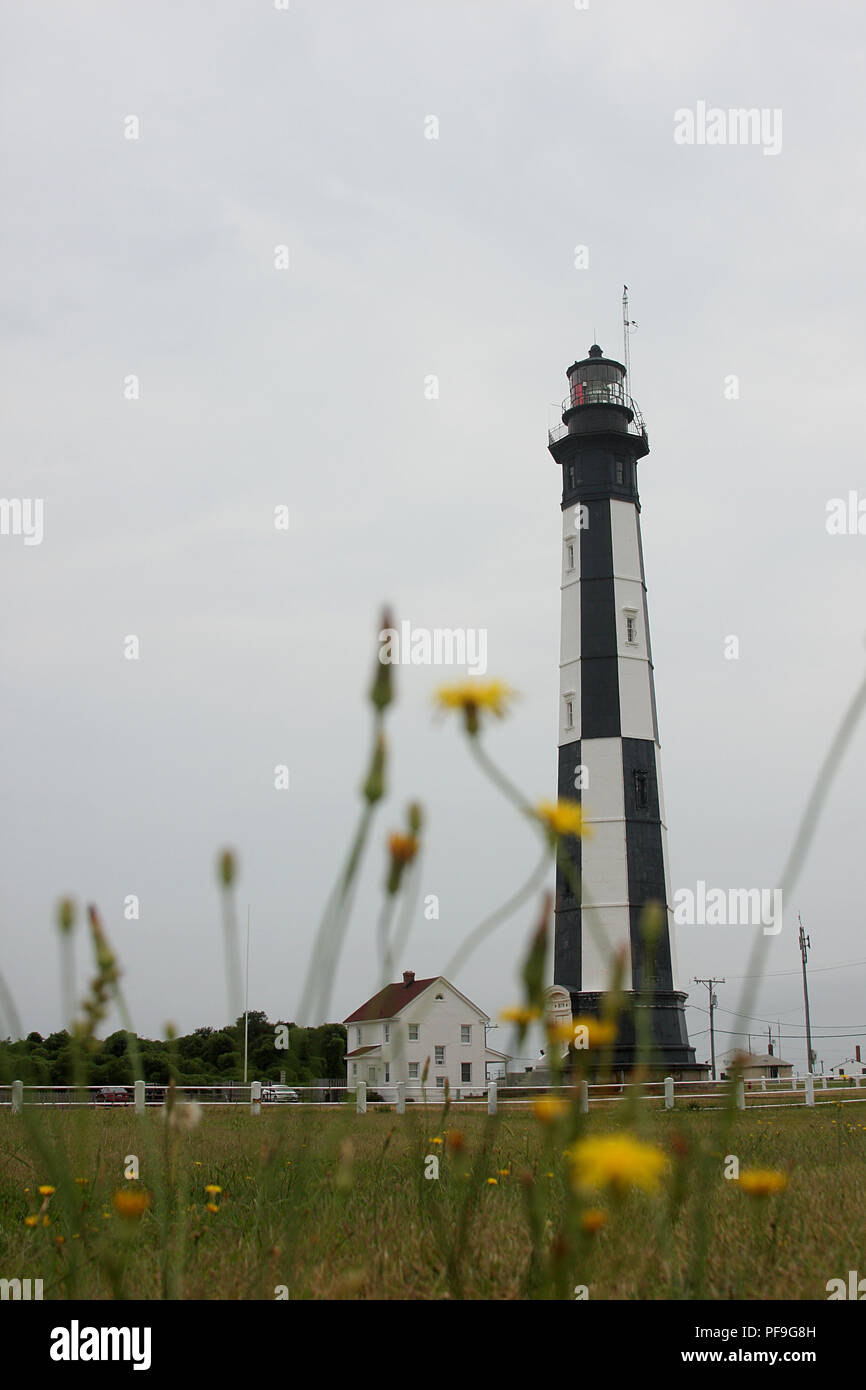 Cape Henry, VA, USA. The historical Cape Henry Lighthouse, at ...