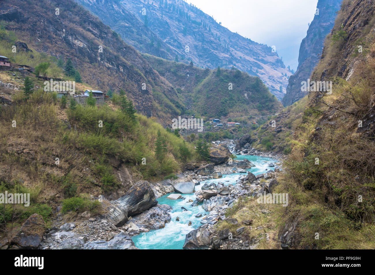 Deep gorge and a mountain river hi-res stock photography and images - Alamy