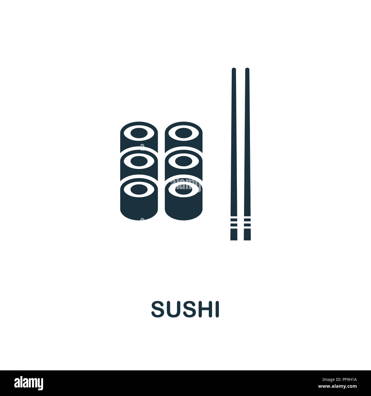 Sushi creative icon. Simple element illustration. Sushi concept symbol ...