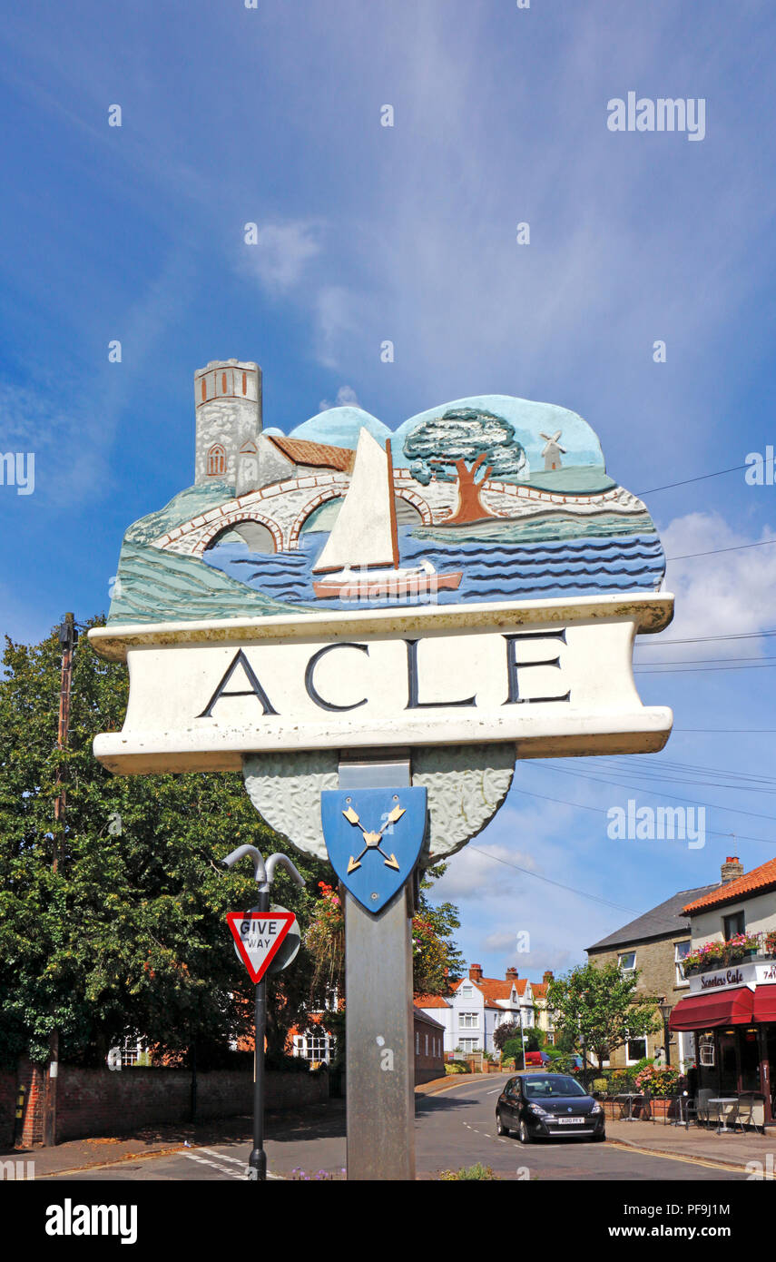 Acle village sign hi-res stock photography and images - Alamy