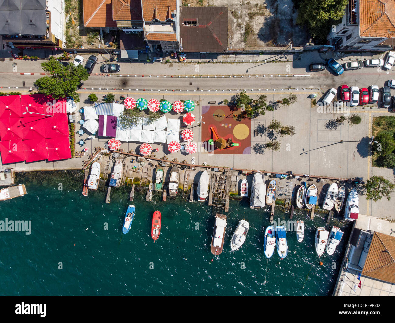 Aerial Drone View of Beykoz Pasabahce in Istanbul Seaside / Turkey ...