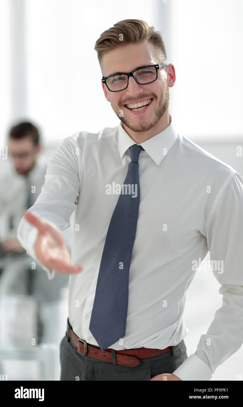 close up.business man holding out his hand for a handshake Stock Photo ...