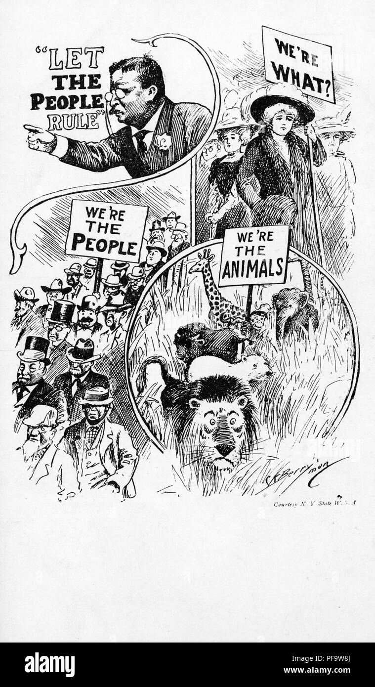 Black and white card, depicting Theodore Roosevelt saying 'Let the ...