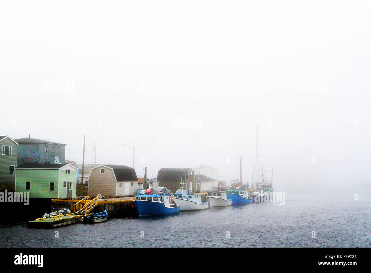 Boat dock in Rose Blanche Harbour and Diamond Cove, Newfoundland ...