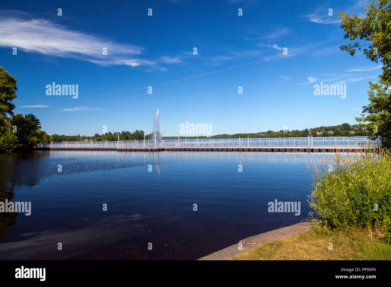 The floating pedestrian and bicycle bridge across the estuary of ...