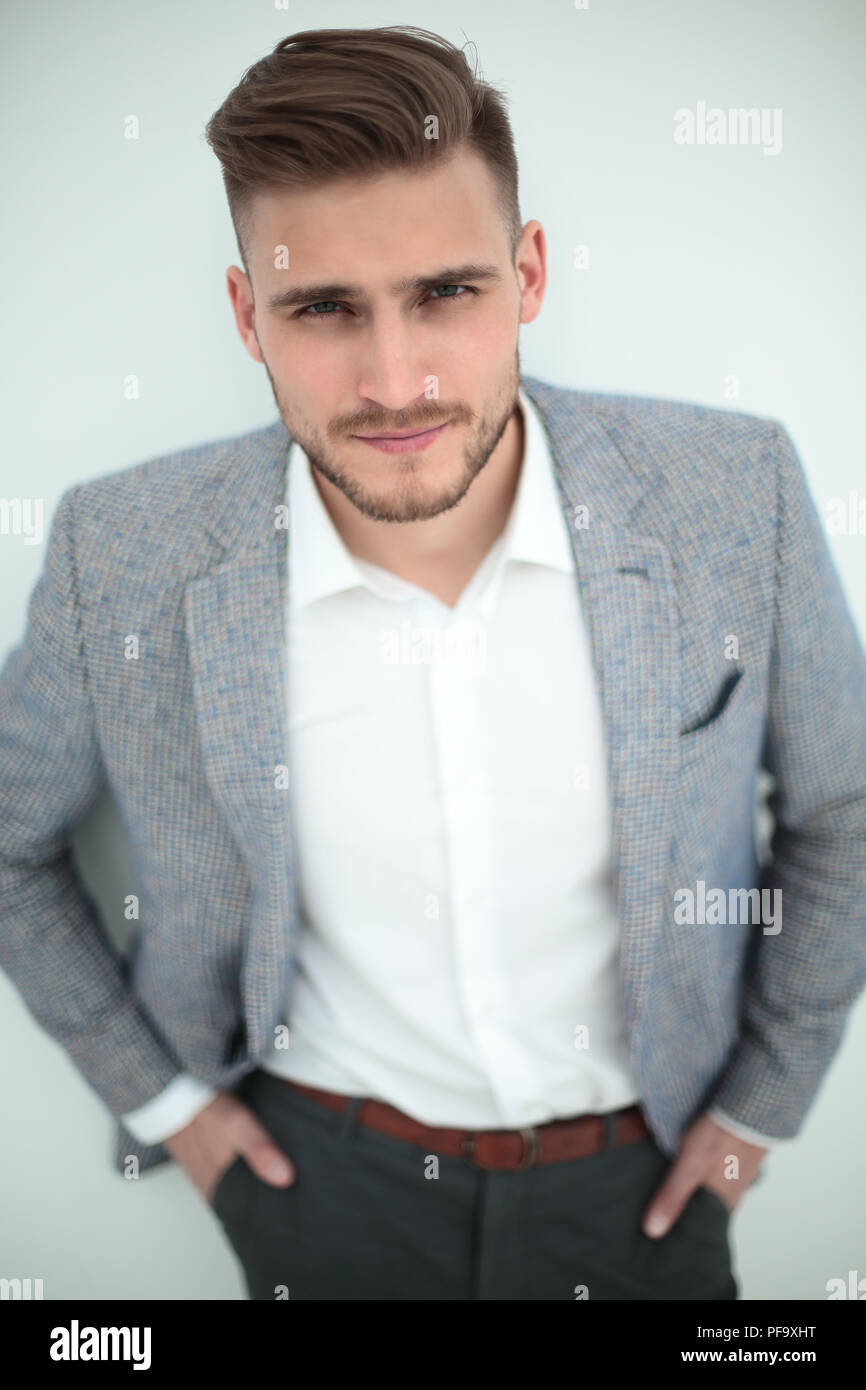 close up.portrait of a modern young man Stock Photo - Alamy
