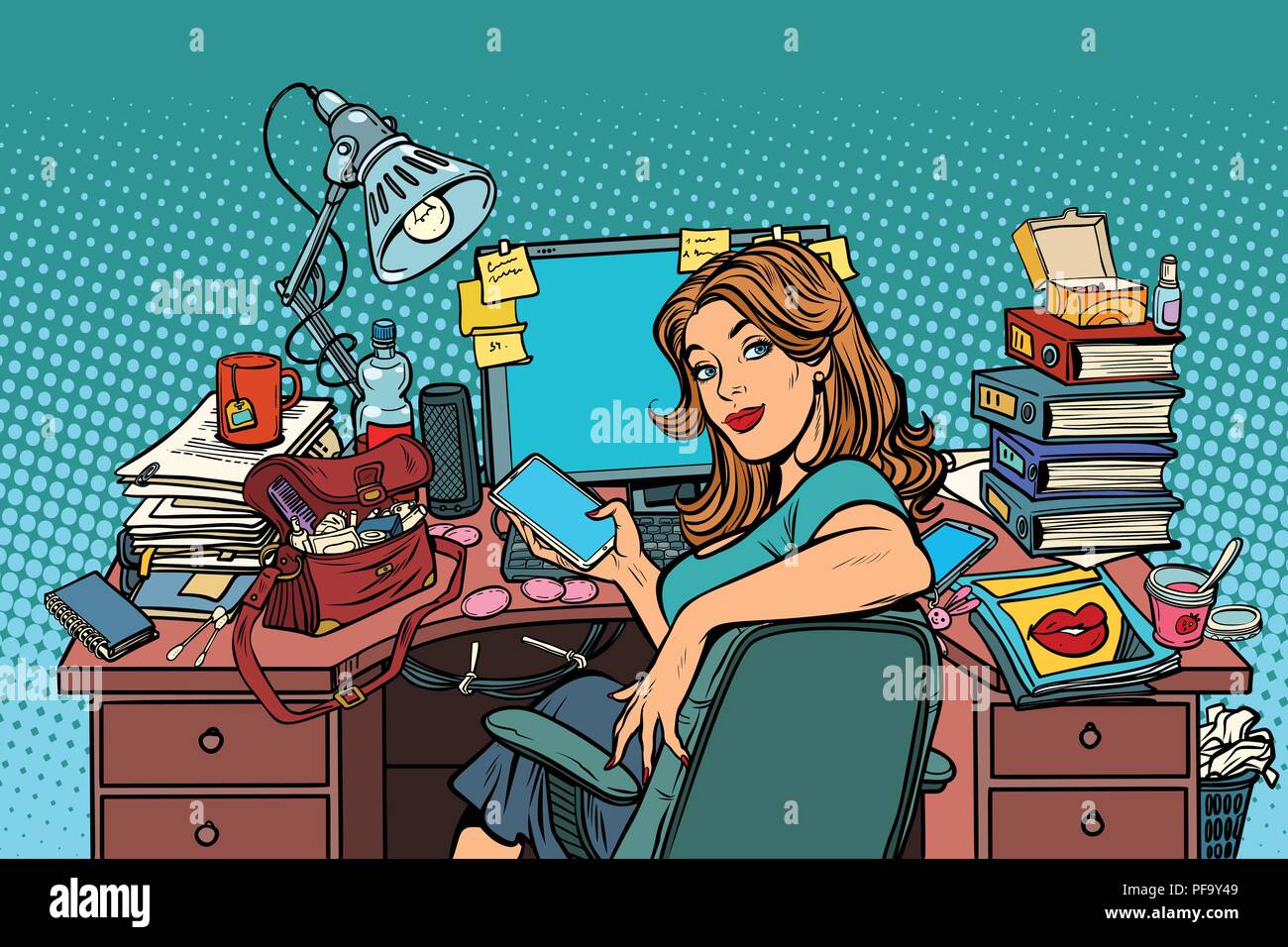 Business woman folder in Stock Vector Images - Alamy