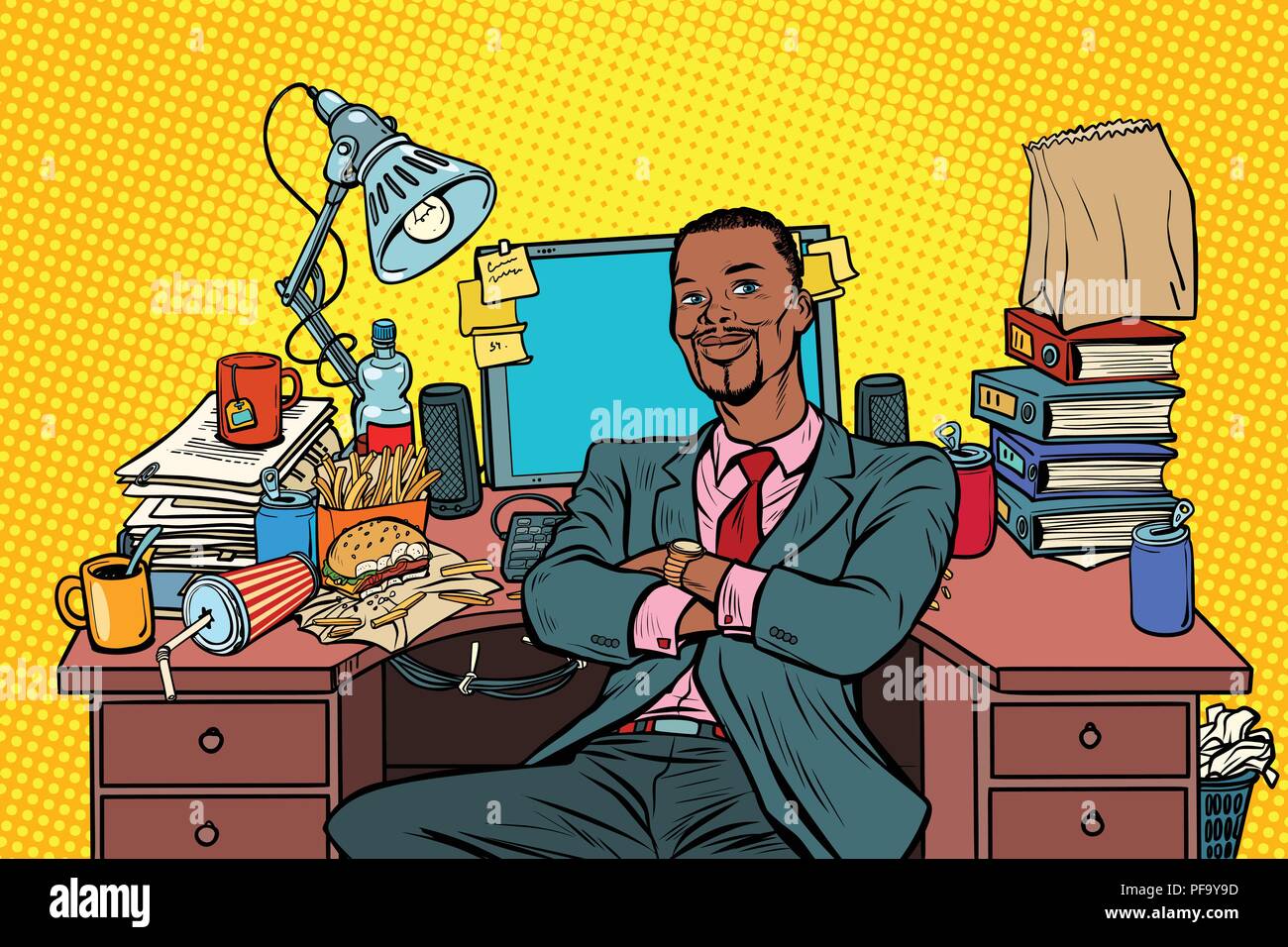 Cartoon workplace Stock Vector Images - Alamy