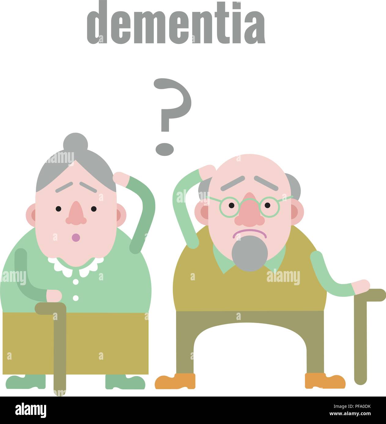 Elderly Man And Woman With Dementia Stock Vector Image And Art Alamy