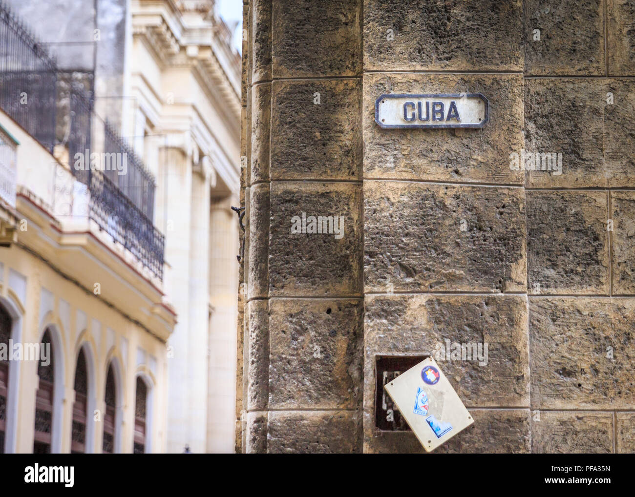 Cuba street sign old havana hi-res stock photography and images - Alamy