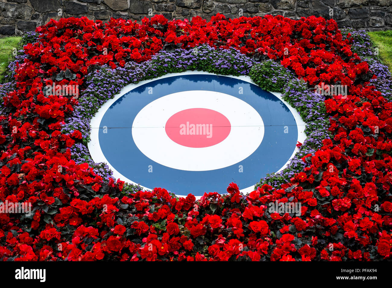 RAF 100 years floral display in Antrim, Northern Ireland Stock Photo ...