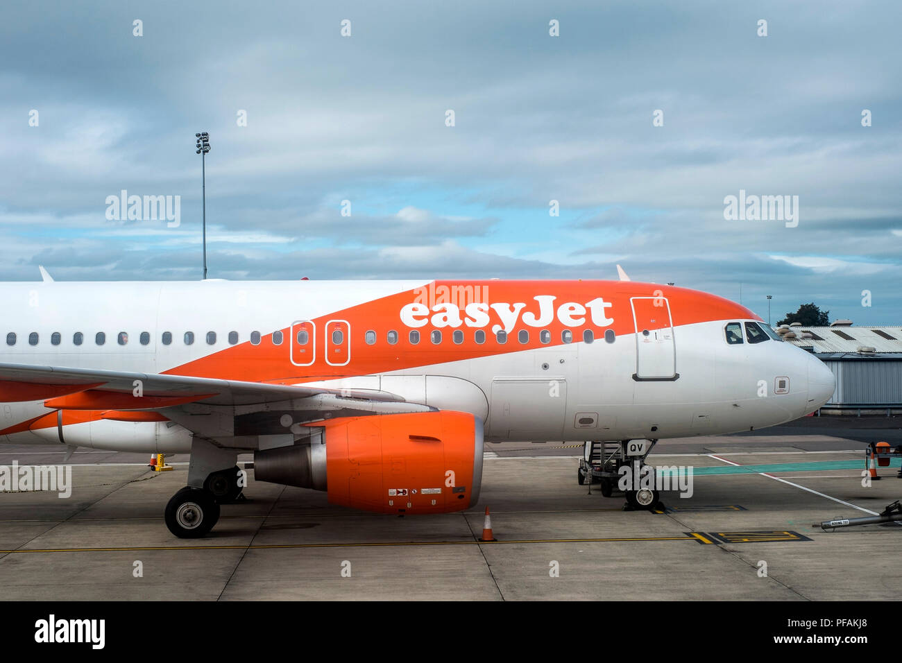 An Easyjet Airbus A319 parked at Belfast International Airport Stock ...
