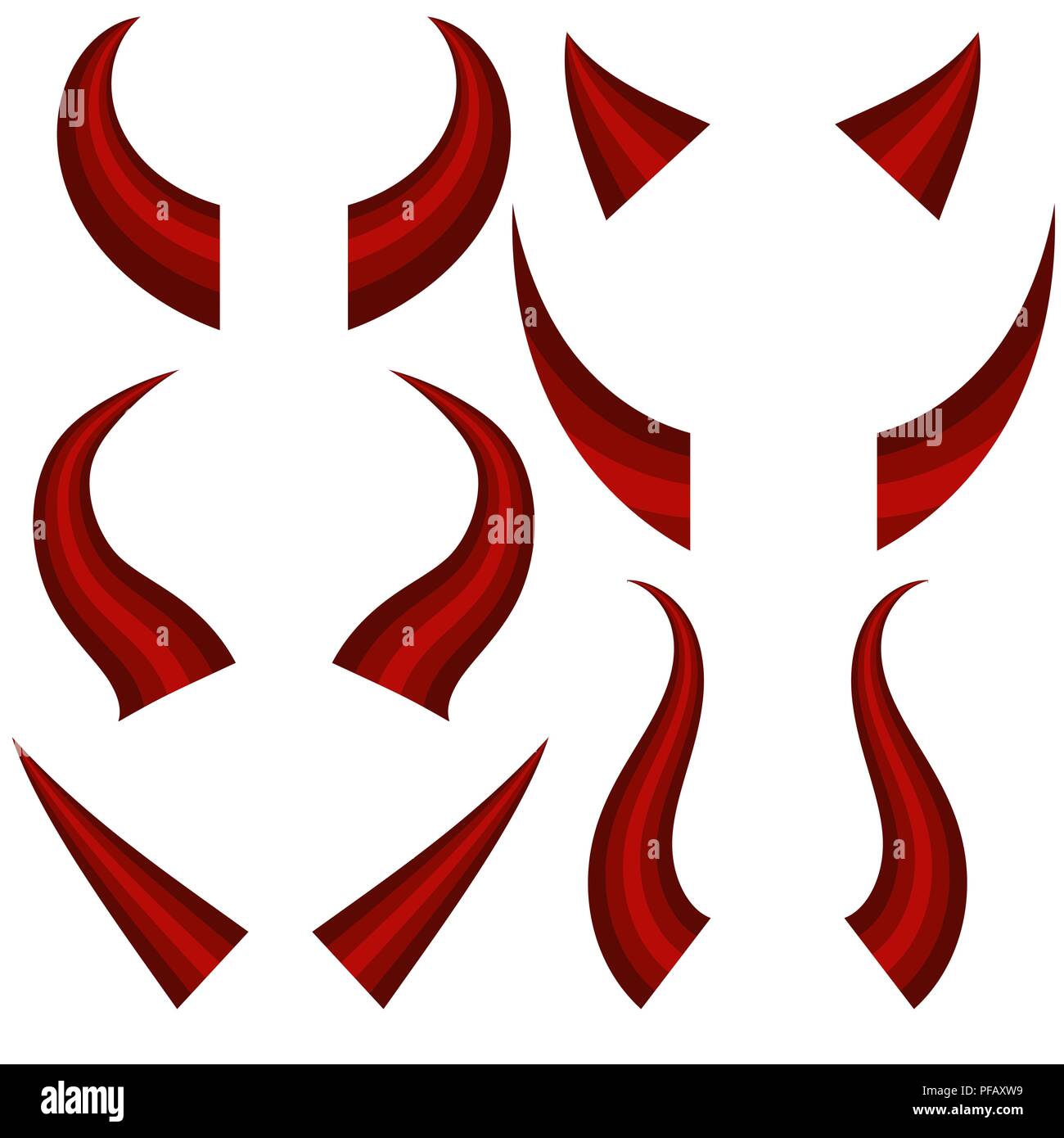 Set of Different Red Horns Stock Vector Image & Art - Alamy