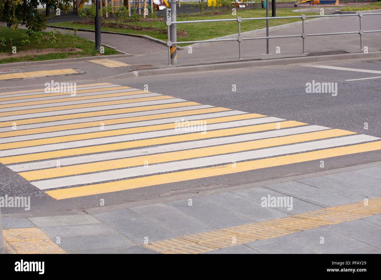 Zebra traffic walk way pedestrian crossing on road Stock Photo - Alamy