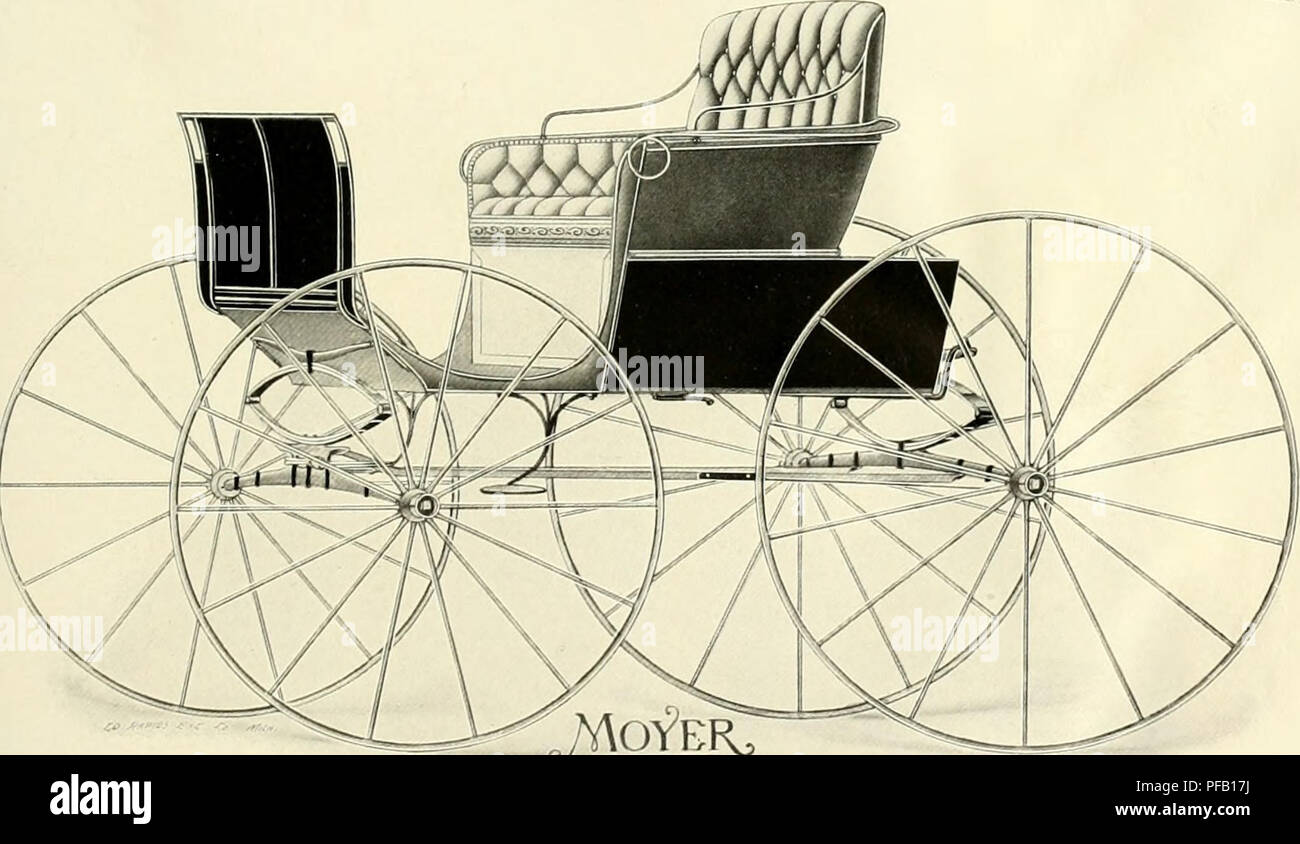 This 19th-century advertisement from H. A. Moyer Carriages features a ...