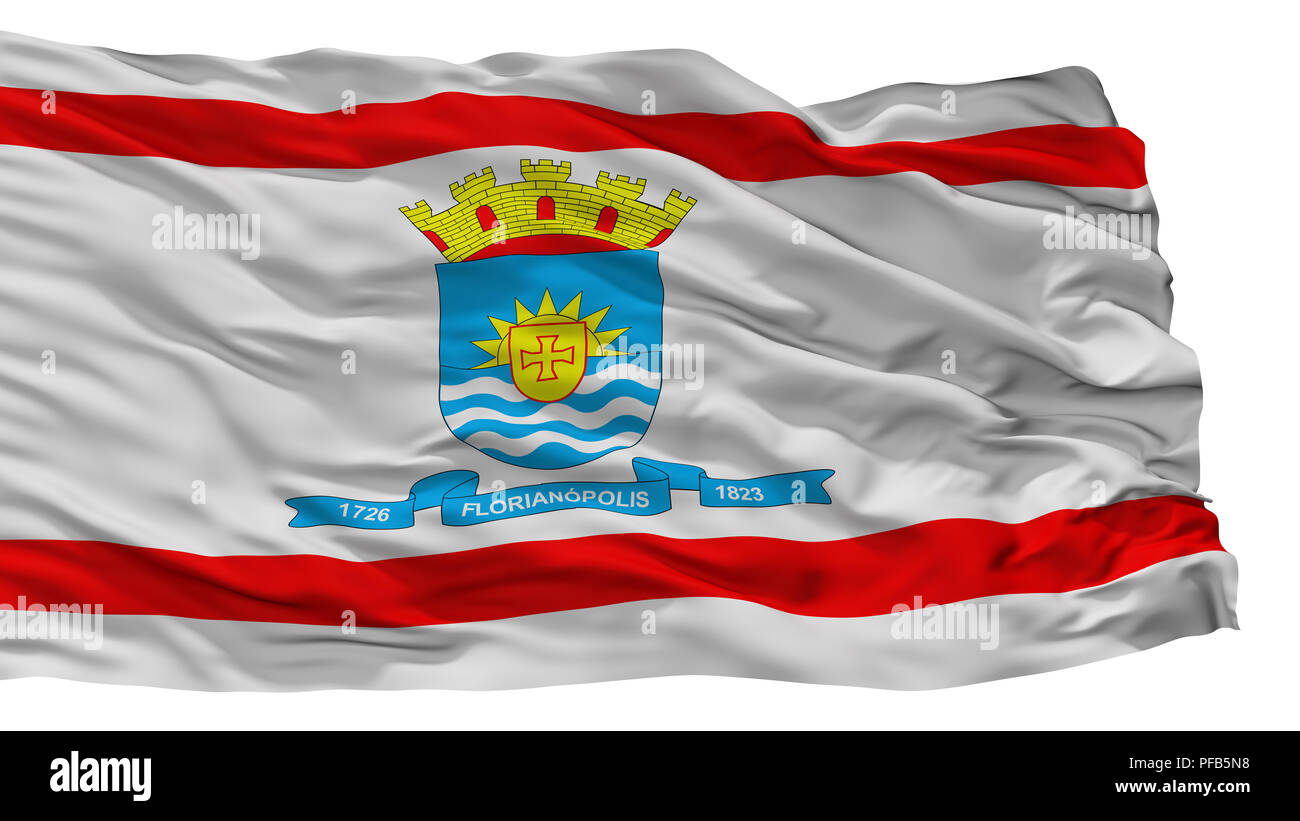 Florianopolis City Flag, Brasil, Isolated On White Background Stock ...