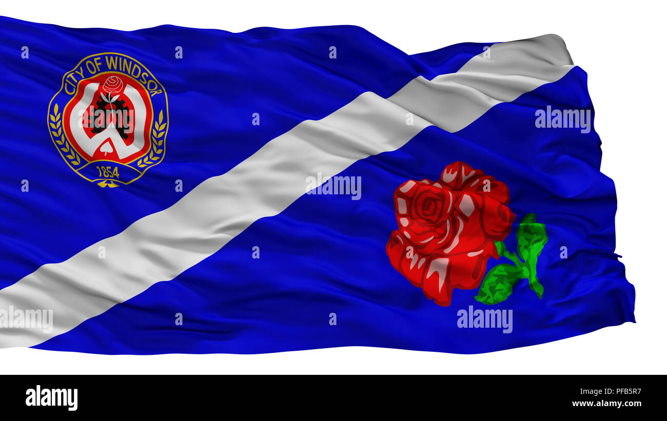 Ca On Windsor City Flag, Canada, Isolated On White Background Stock ...