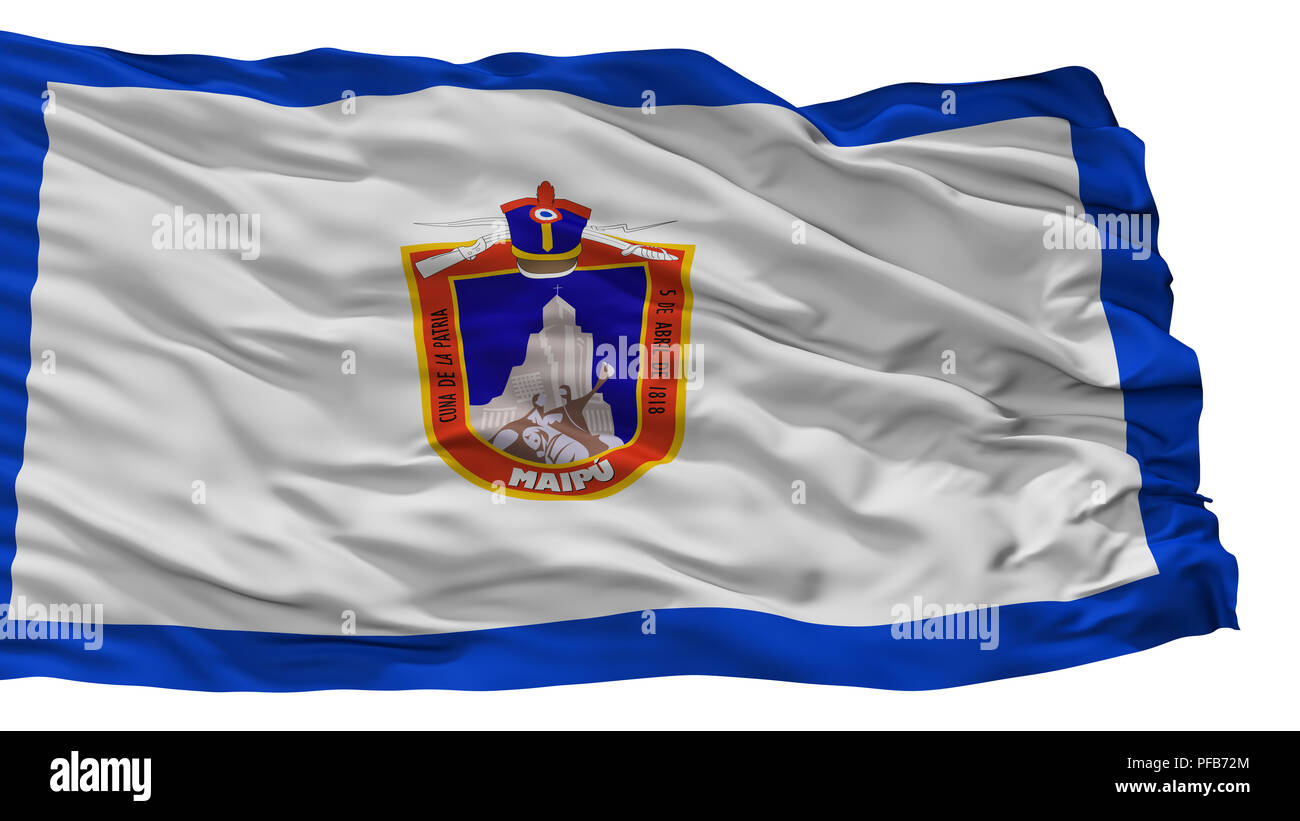 Maipu City Flag, Chile, Isolated On White Background Stock Photo - Alamy
