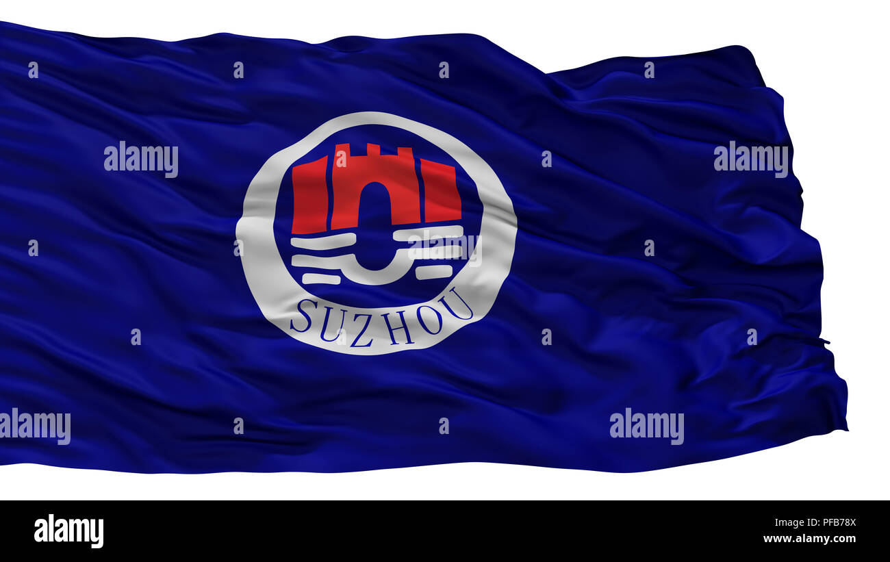 Suzhou City Flag, China, Isolated On White Background Stock Photo - Alamy