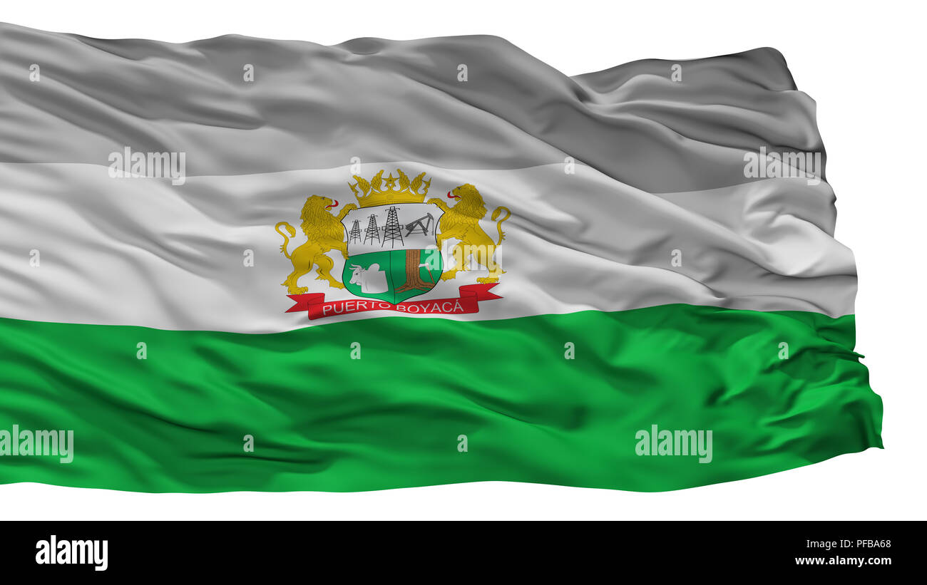 Puerto Boyaca City Flag, Colombia, Boyaca Department, Isolated On White ...