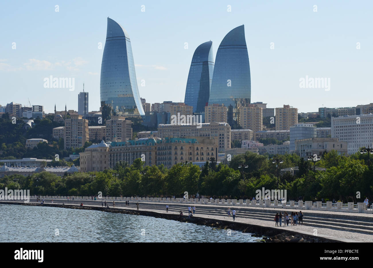 The Flame Towers, iconic buildings of Baku, capital city of Azerbaijan ...