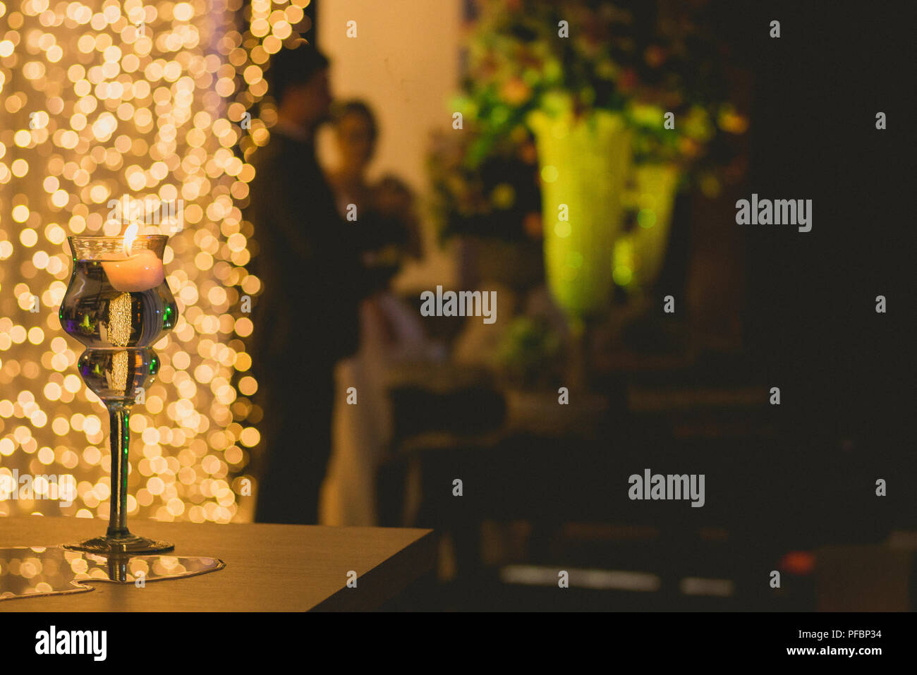 Decorative candle in wedding event Stock Photo - Alamy
